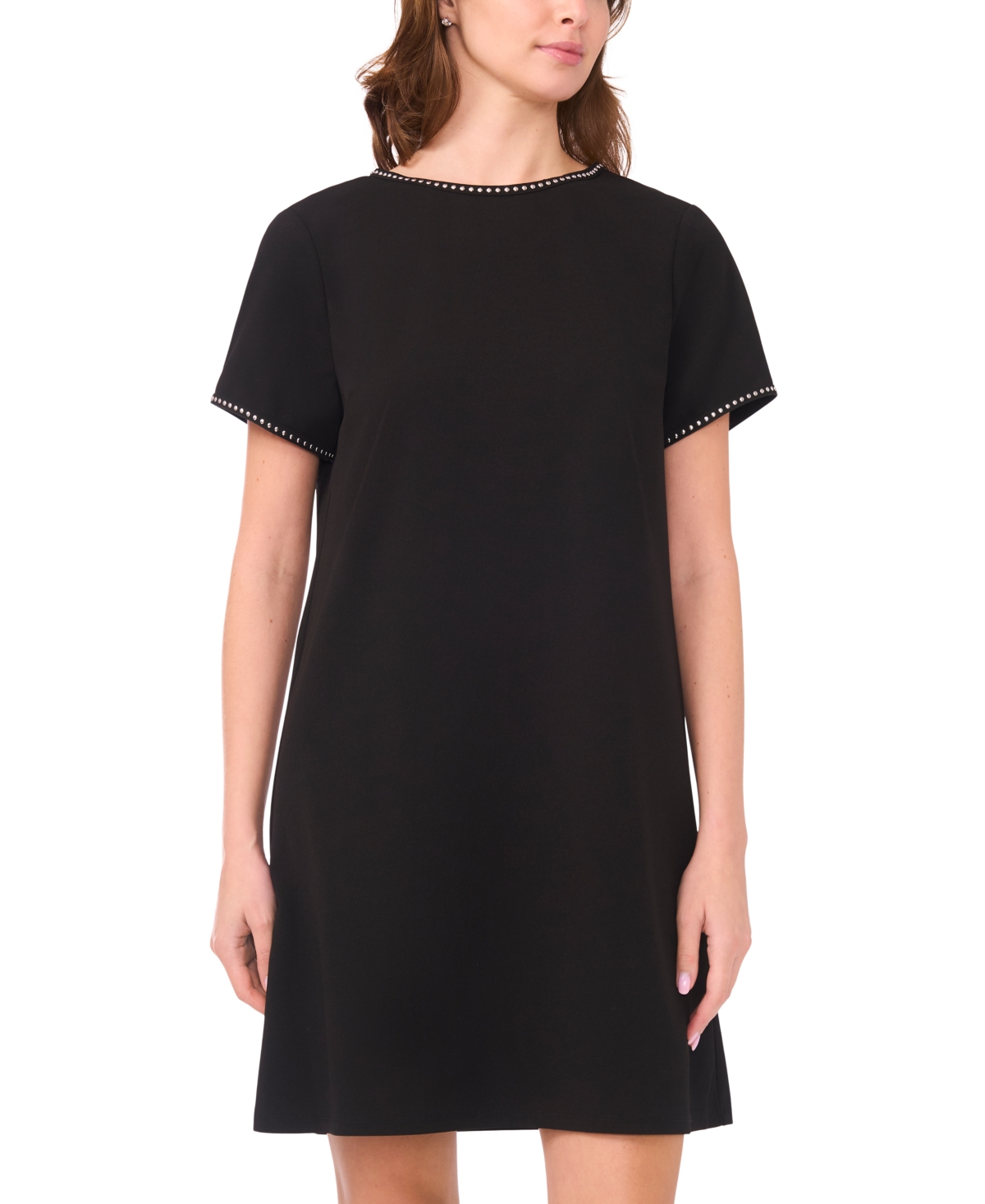 Click here for Msk Petite Stud Detail Short Sleeves Shift Dress -... prices