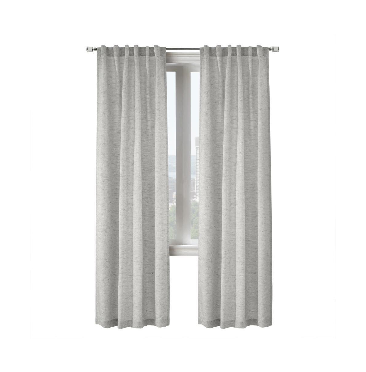 Commonwealth Danbury Dual Header Curtain Panel - 52x84"  Silver - Silver