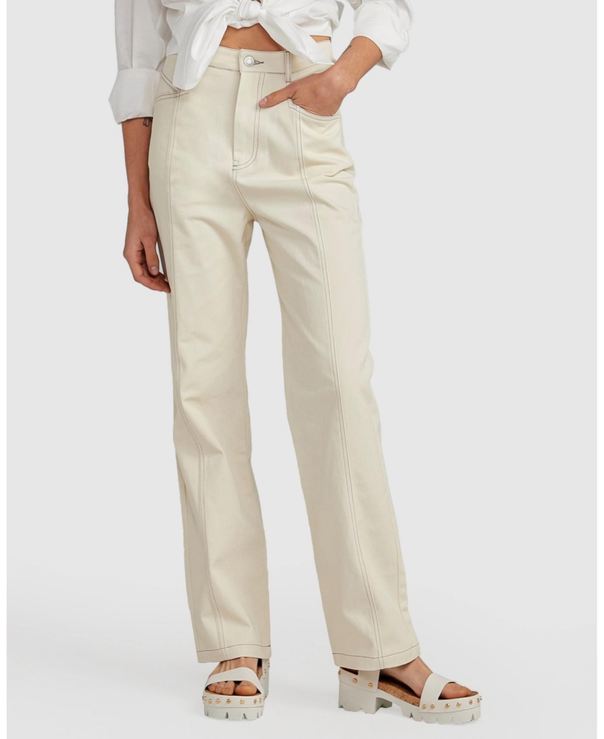 Click here for Belle & Bloom Womens Obsessed Straight Leg Pant -... prices