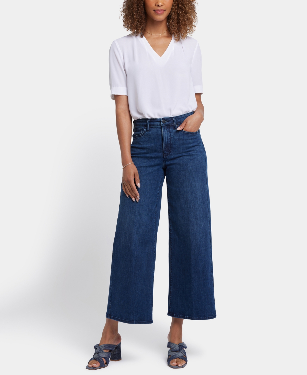 Click here for Nydj Womens Brodi Wide Leg Ankle Jeans - Ibiza Blu... prices
