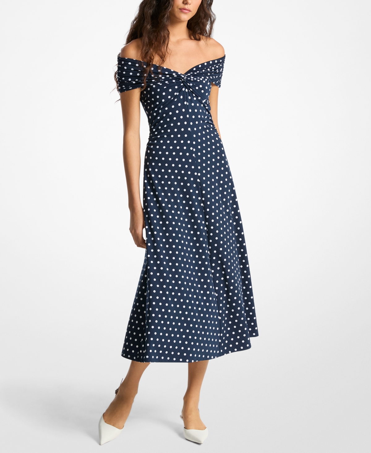 Click here for Michael Michael Kors Womens Off-The-Shoulder Midi... prices