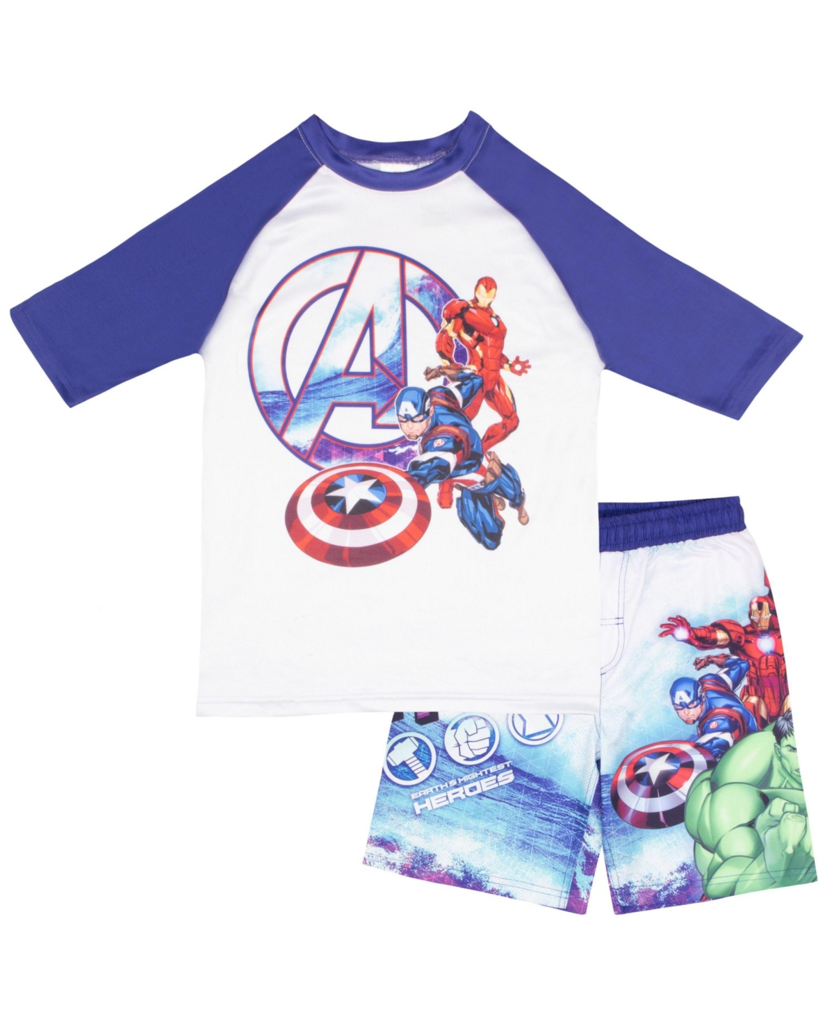 Click here for Avengers Boys Marvel 2-Piece Quick Drying Swim Shi... prices