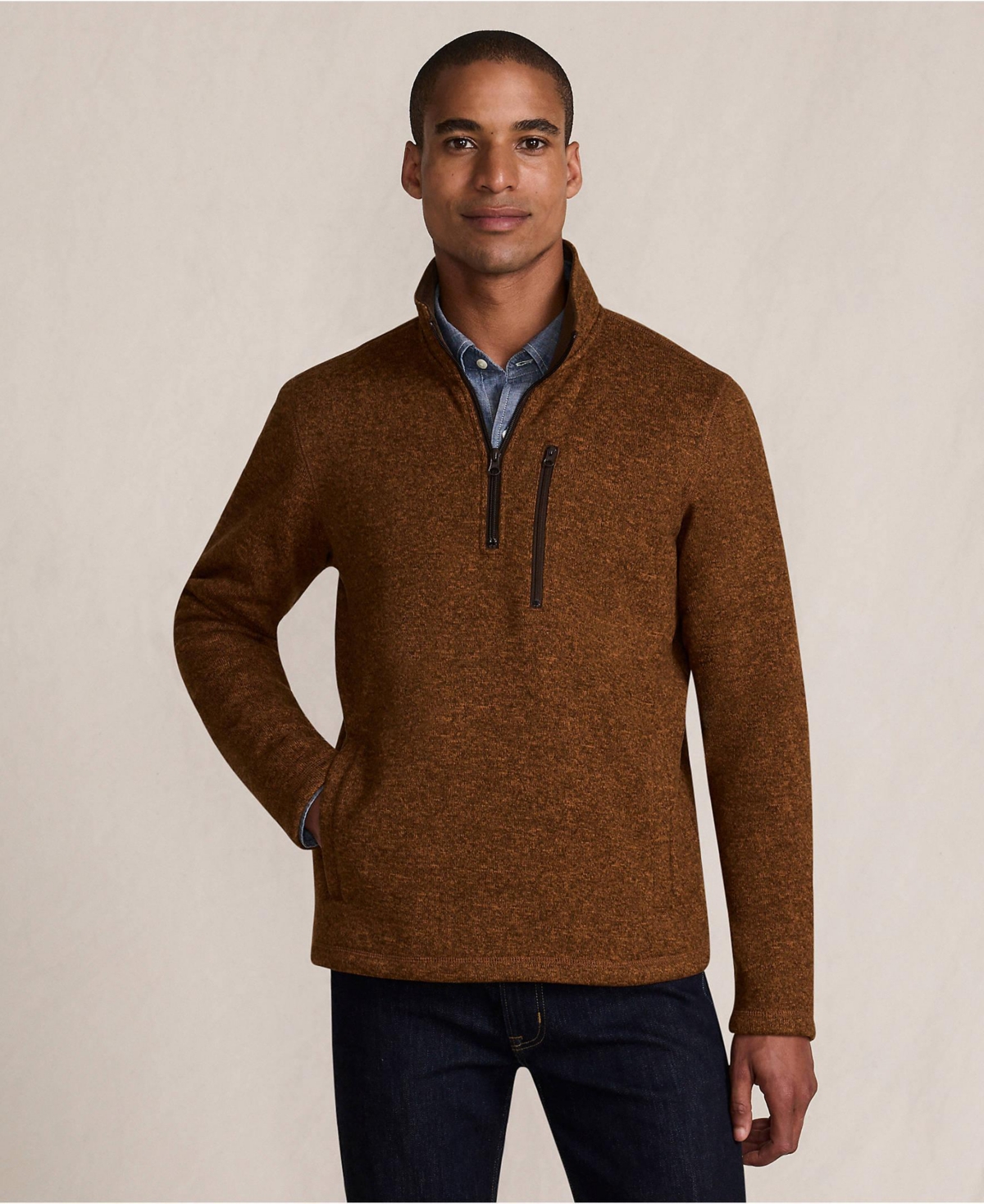 Click here for Lands End Mens Sweater Fleece Quarter Zip Pullover... prices