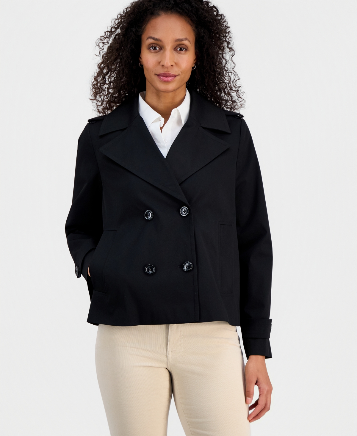 Click here for London Fog Womens Short Double-Breasted Trench Coa... prices