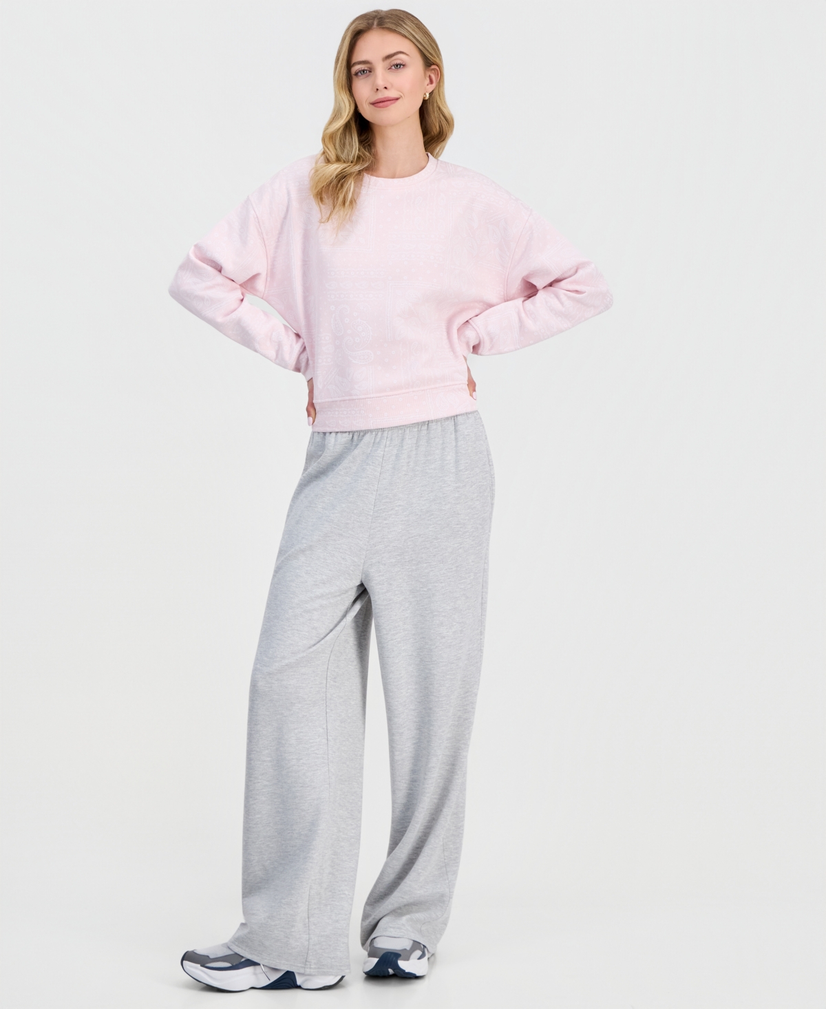 Click here for Pink Rose Juniors Wide-Leg Fleece Sweat Pants - Li... prices