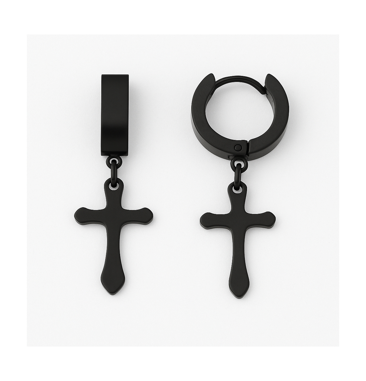 Click here for Black Stainless Steel Cross Earring prices