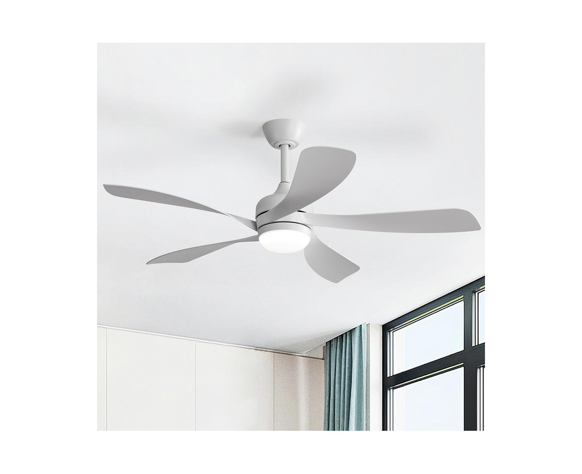 Click here for 52-inch Minimalist White 5-Blade Flush Mount with... prices