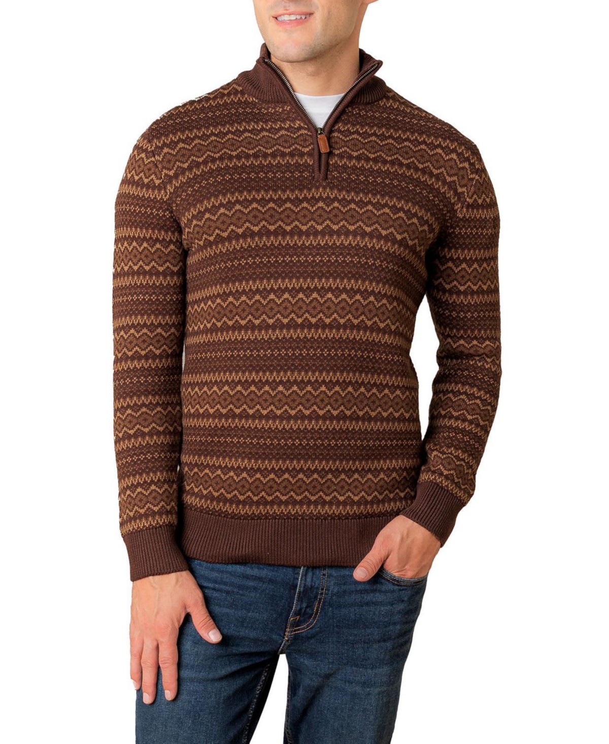 Click here for Hope & Henry Mens Organic Half Zip Intarsia Pullov... prices