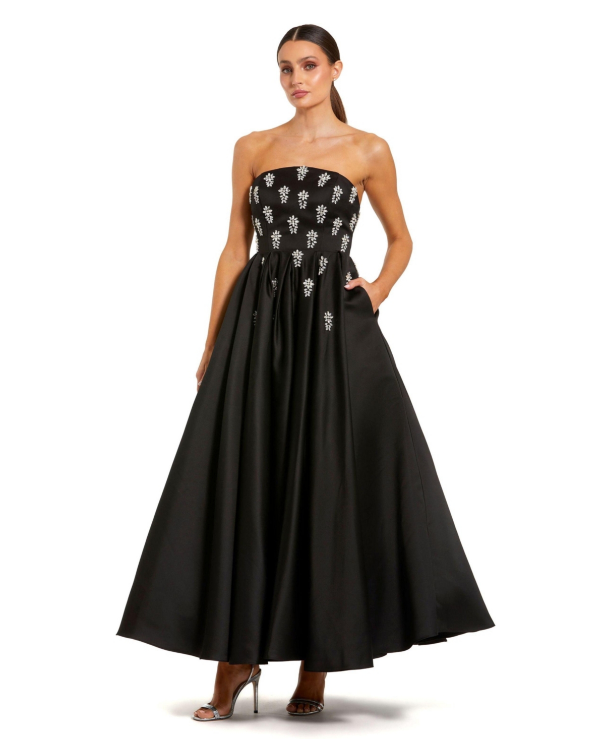 Click here for Mac Duggal Womens Crystal Embellished Strapless Sa... prices