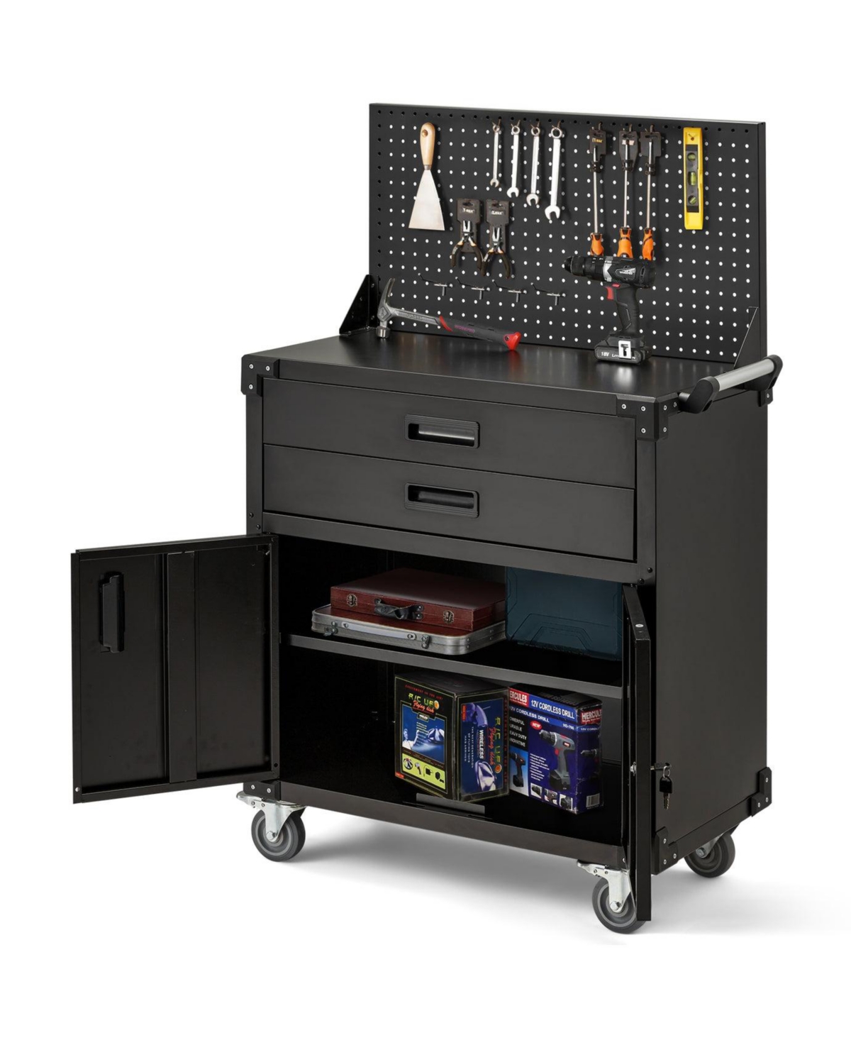 Click here for Aecojoy Work Bench for Garage with Pegboard Drawer... prices