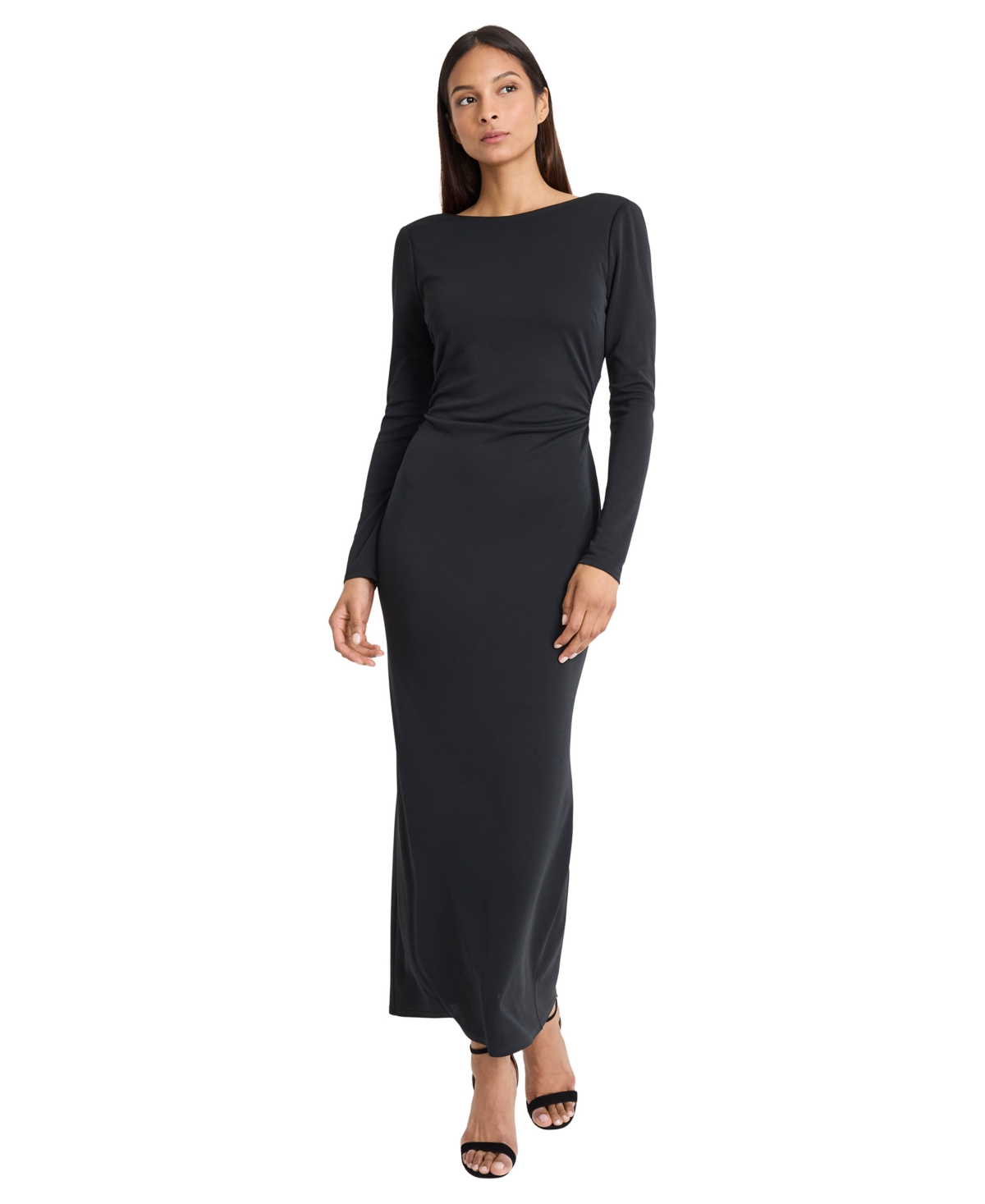 Click here for Donna Morgan Womens Boat Neck Long-Sleeve Maxi Dre... prices