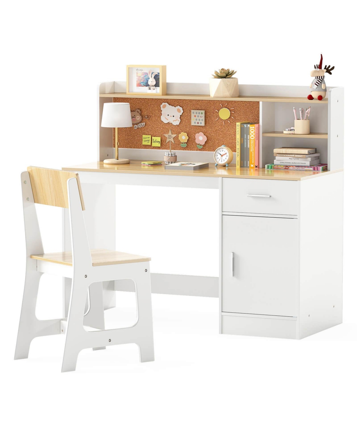 Click here for Costway Kids Study Desk and Chair Set Wooden Child... prices