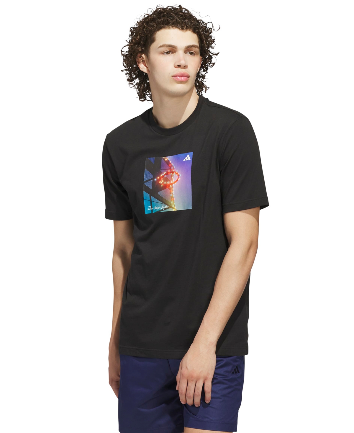 Click here for adidas Mens 3-Stripes Lights Hoops Graphic Crewnec... prices