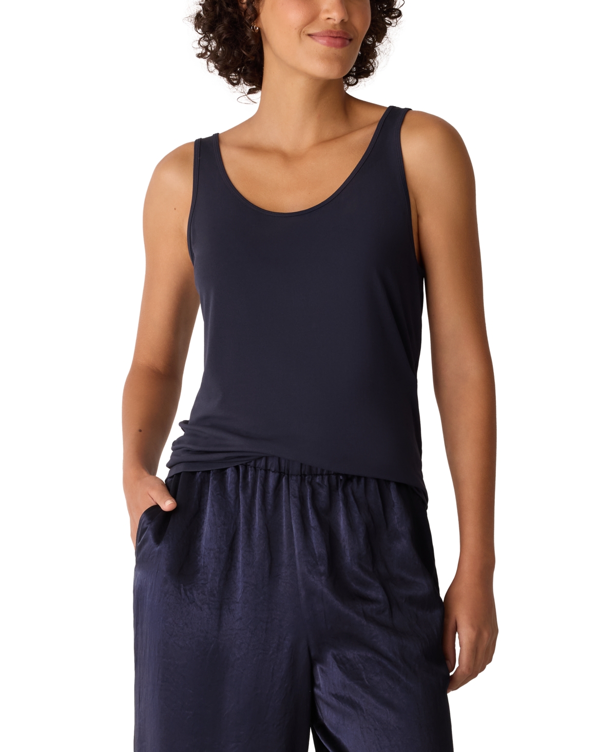 Click here for Eileen Fisher Womens Scoop Neck Slim Tank Top - In... prices