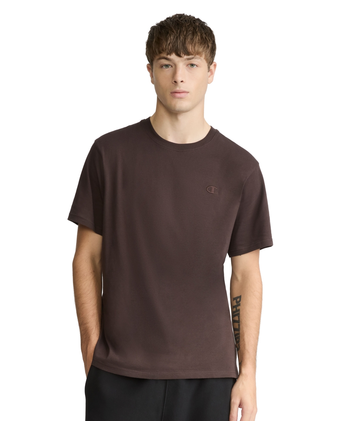 Click here for Champion Mens Cotton Jersey T-Shirt - Black Coffee prices