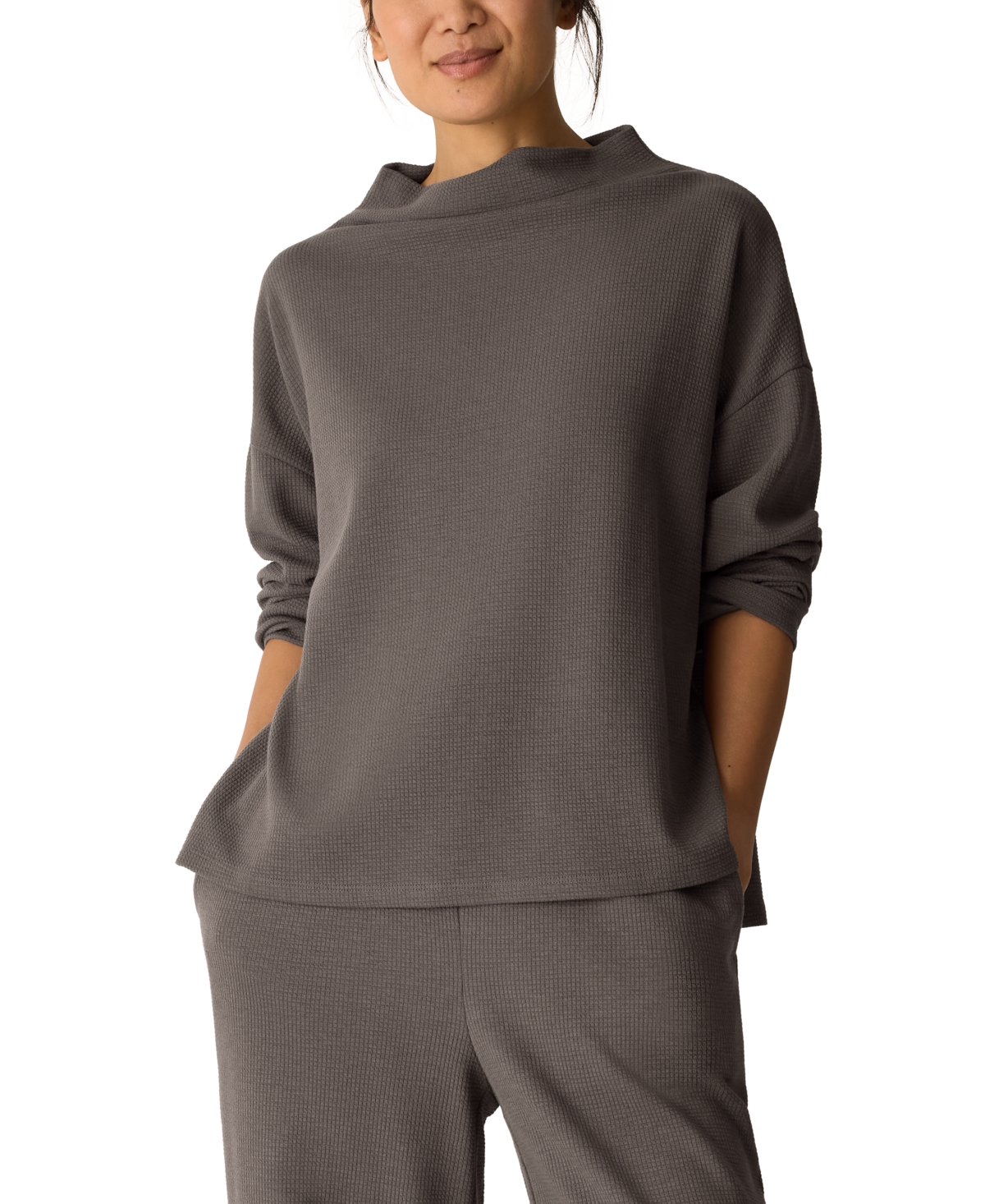 Click here for Eileen Fisher Womens Funnel Neck Long-Sleeve Box T... prices