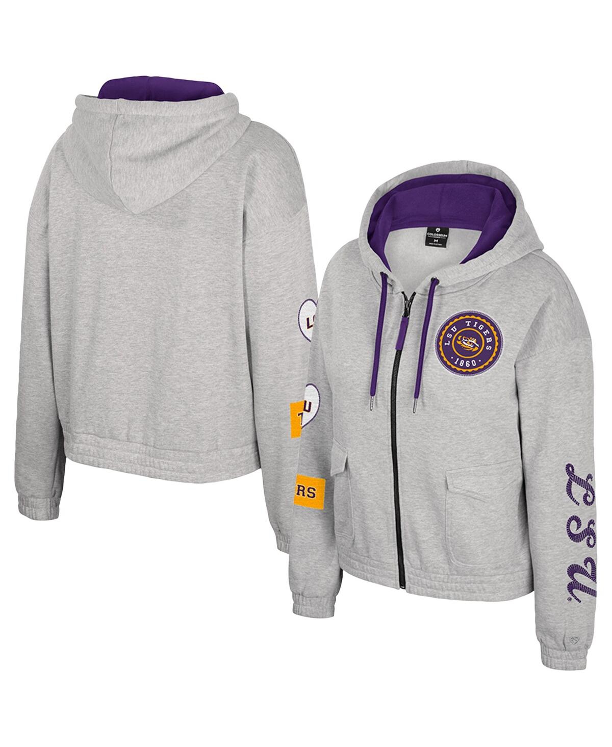 Click here for Colosseum Womens Gray Lsu Tigers Alfie Full-Zip Ho... prices