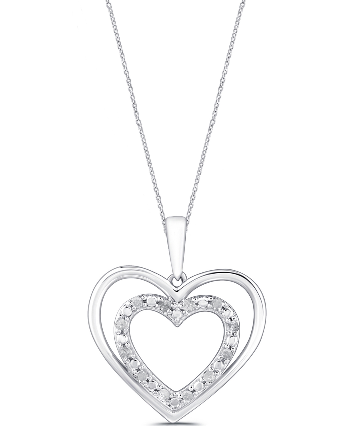 Click here for Macys Diamond Double Heart Pendant Necklace (1/10... prices