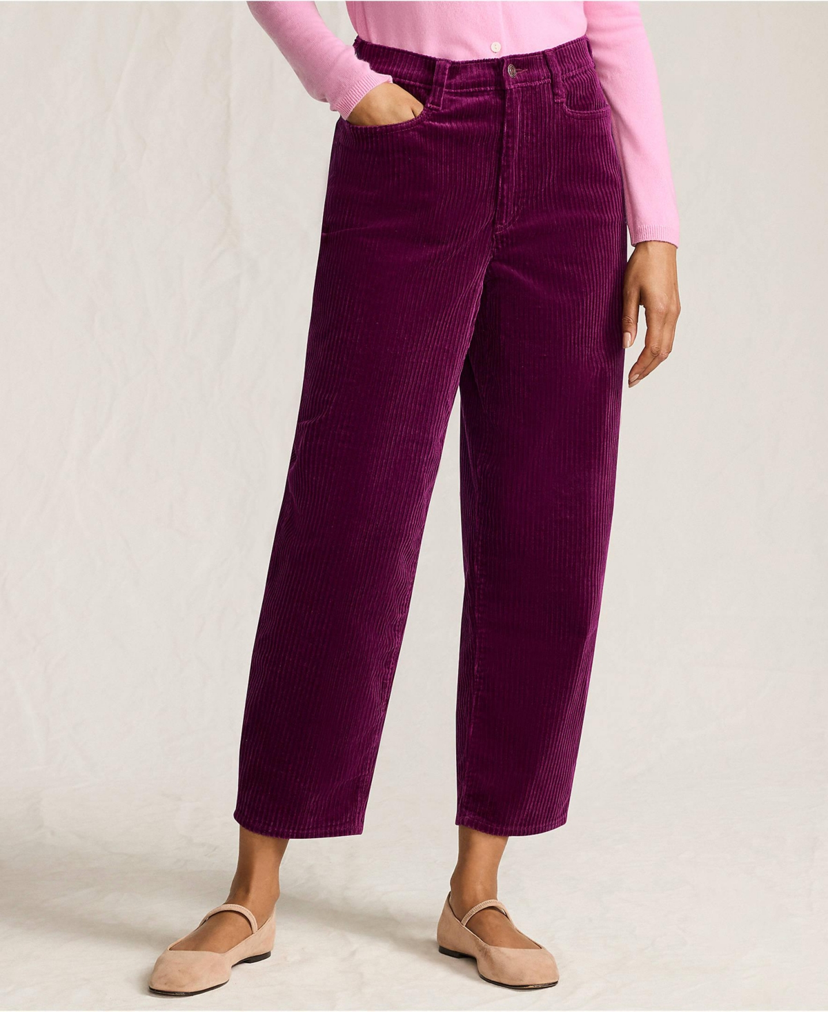 Click here for Lands End Womens Corduroy High Rise Barrel Leg Ank... prices
