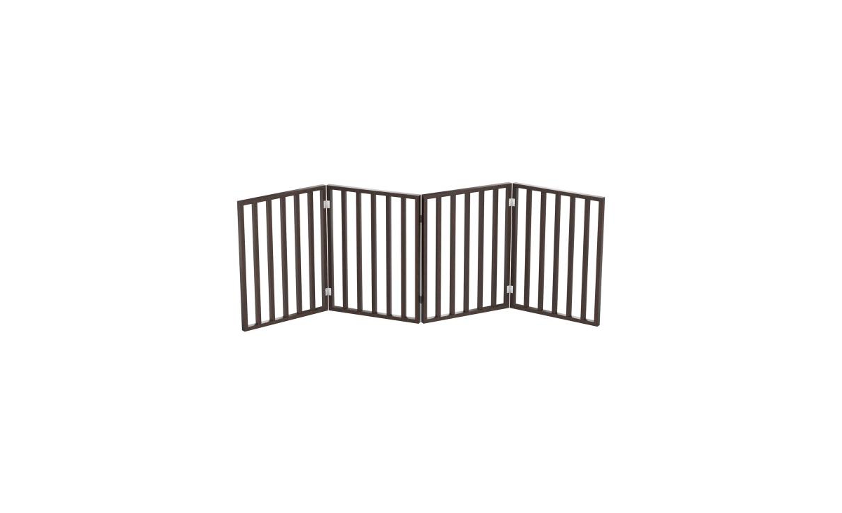Click here for Petmaker 4-Panel Indoor Foldable Pet Gate  Brown prices