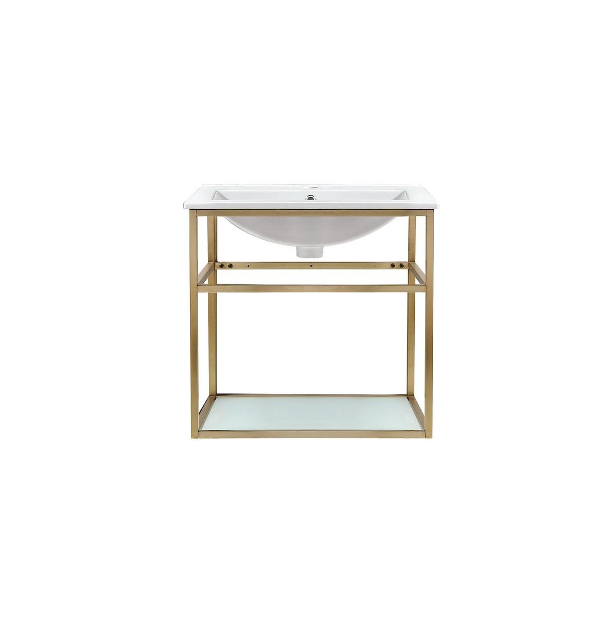 Click here for Pierre 24 Single  Open Shelf  Gold Metal Frame Bat... prices