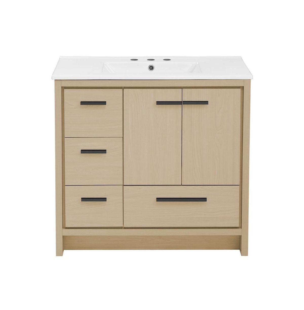 Click here for Swiss Madison Virage 36 in. Brown Oak Bathroom Van... prices