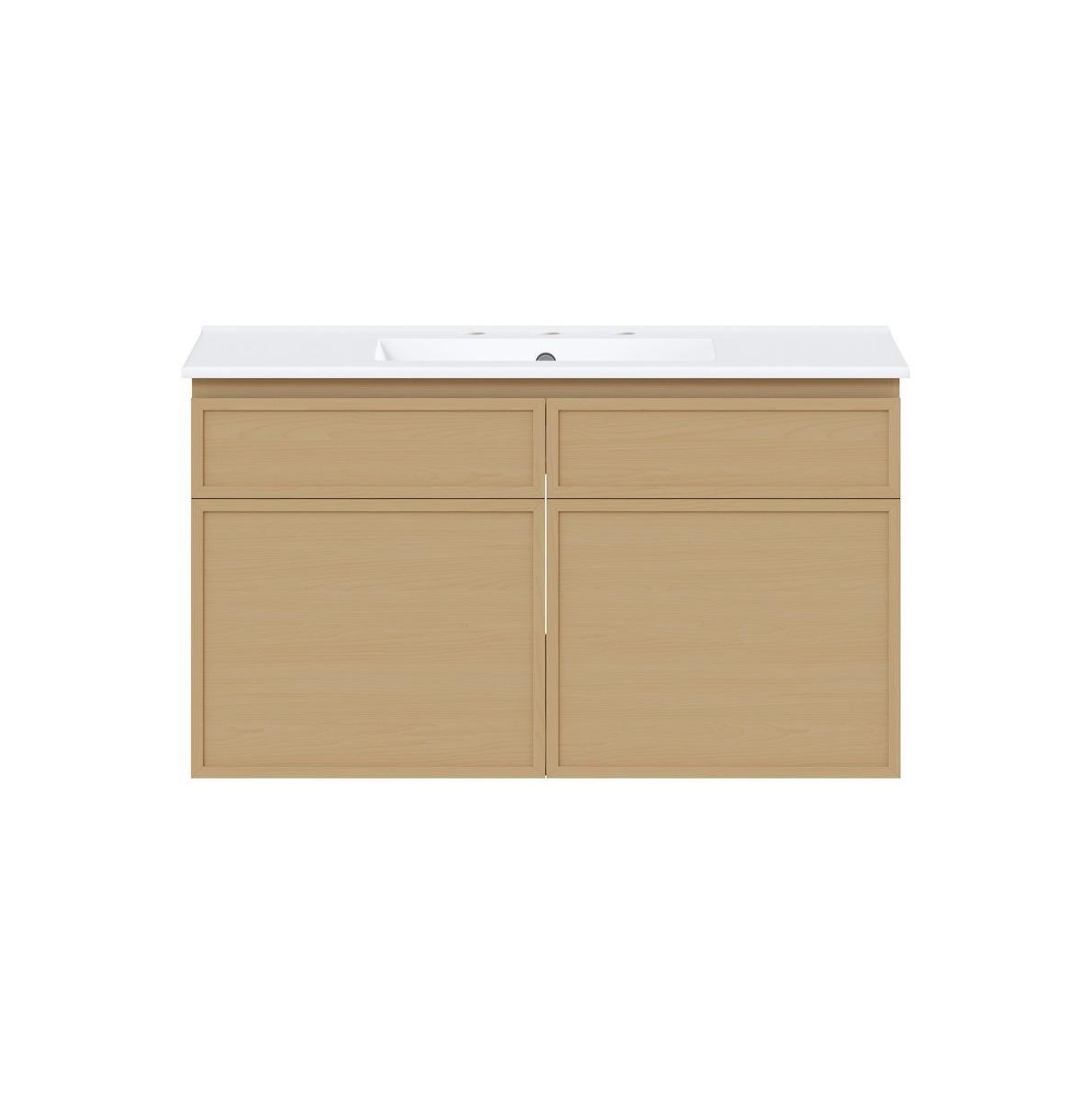 Click here for 36" Wall-Mounted Bathroom Vanity in Natural O... prices