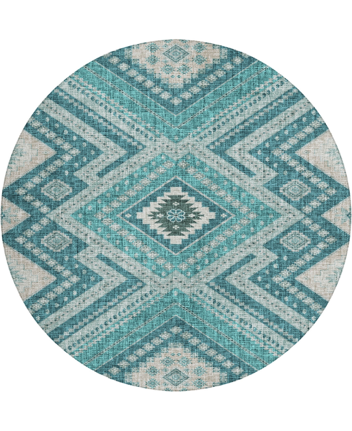 Click here for Dalyn Portico PO5 8x8 Round Area Rug - Aqua prices