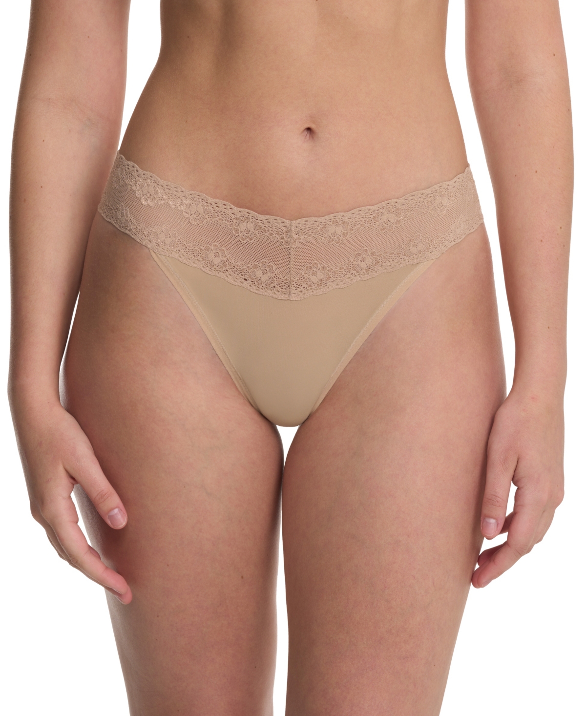 Natori Womens Bliss Perfection Classic Thong - Cafe