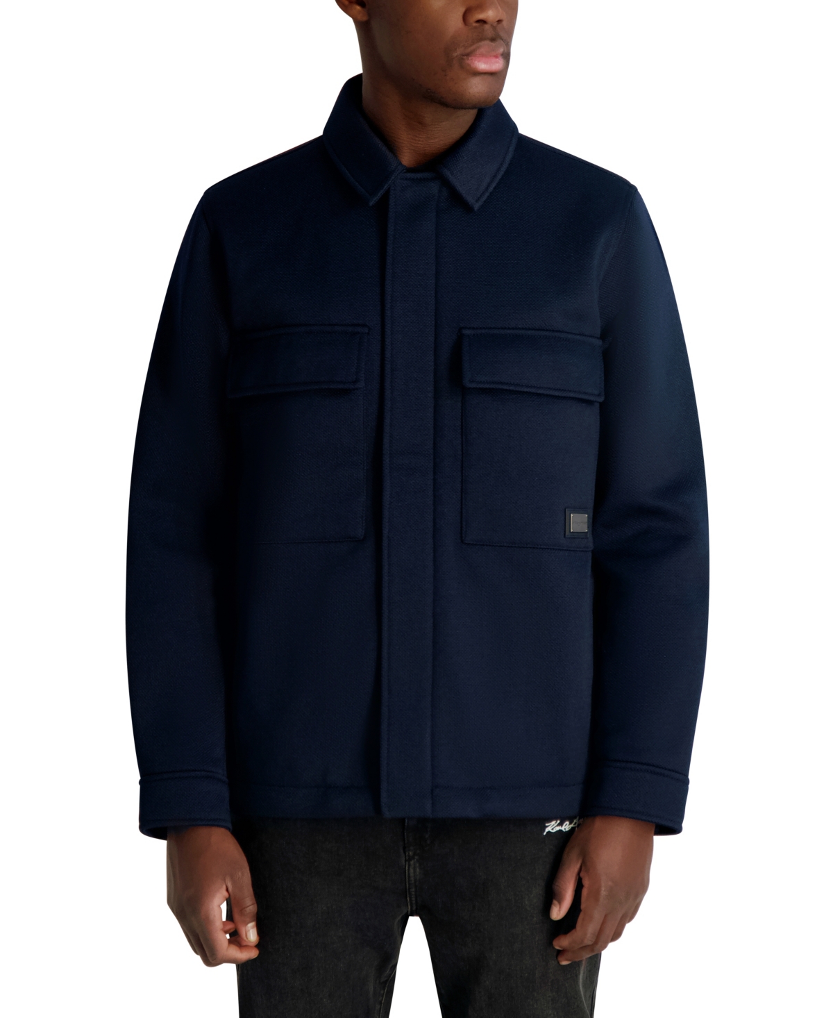 Click here for Karl Lagerfeld Paris Mens Twill Collared Shirt Jac... prices