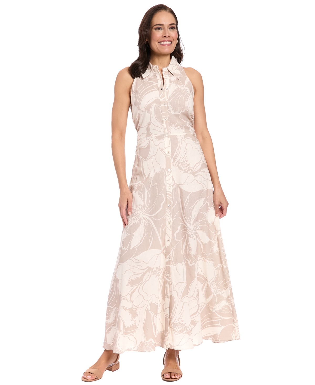 Click here for London Times Womens Sleeveless Button-Down Long Sh... prices