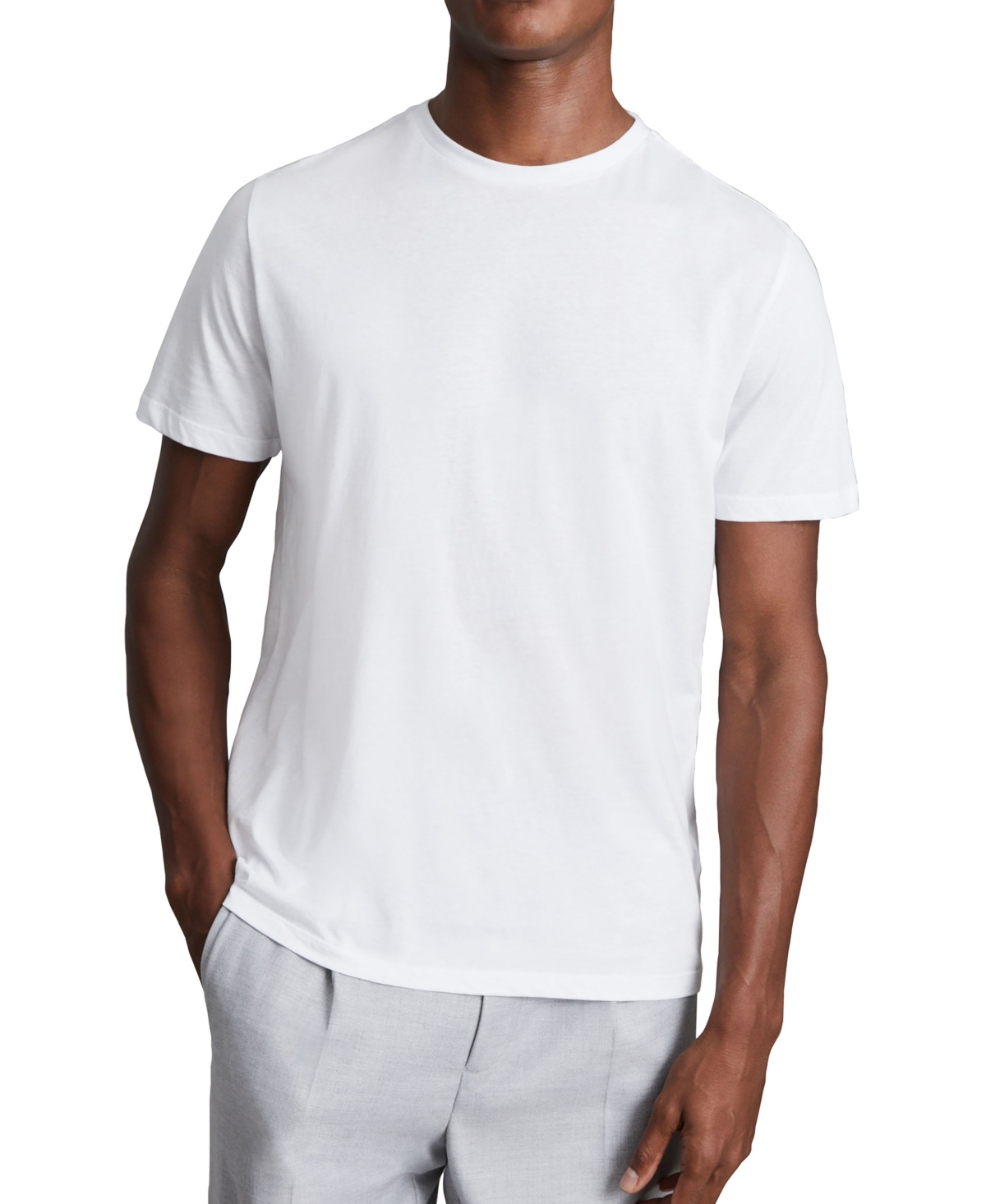 Click here for Reiss Mens Cotton Crew Neck T-Shirt - White prices