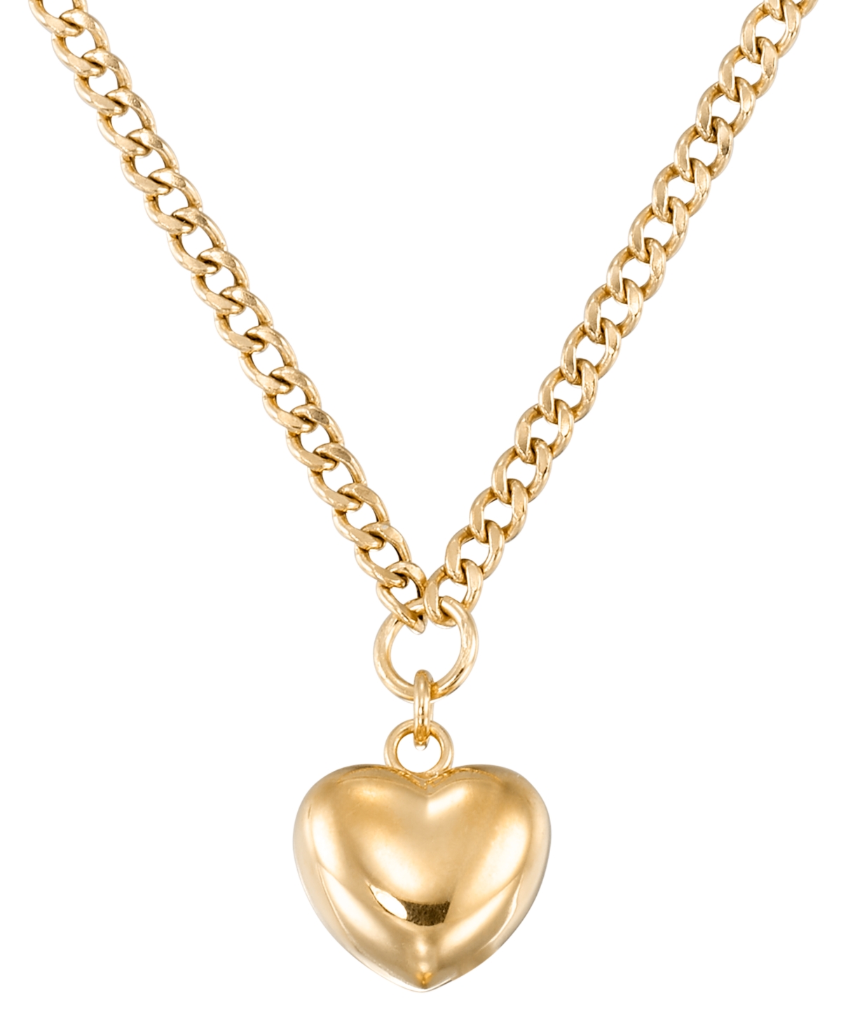 Click here for Macys Extender Puff Heart Necklace in 18K Yellow G... prices