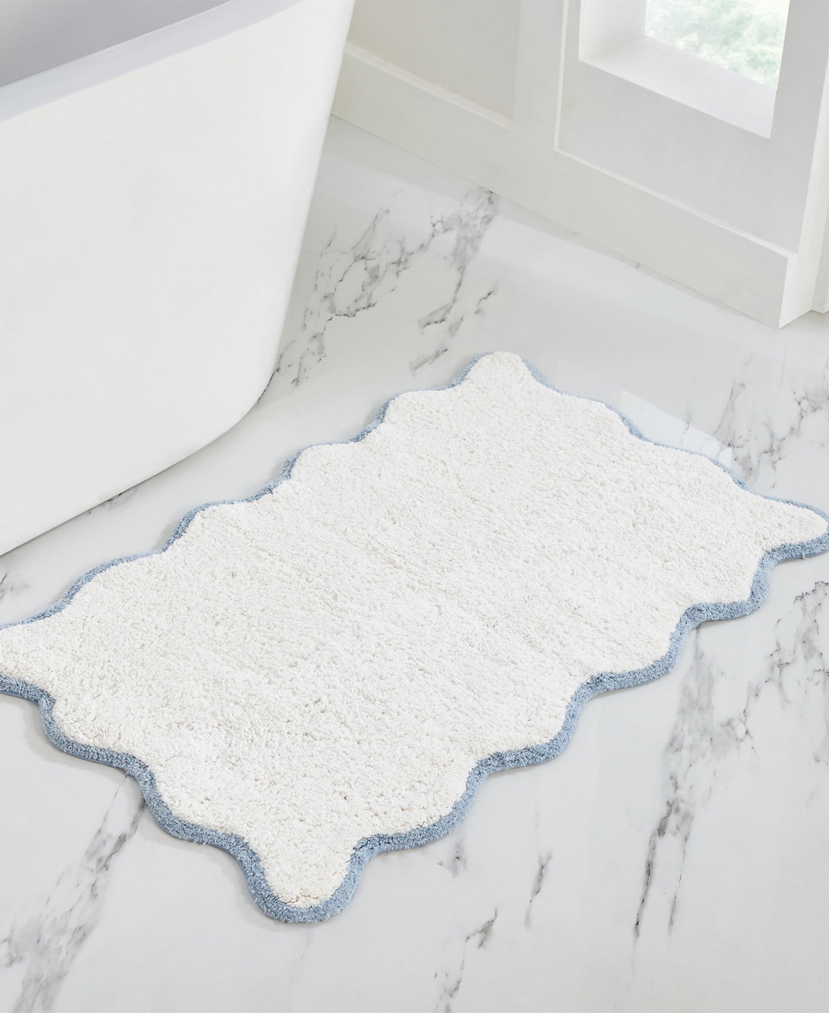 Click here for Vcny Home Scallop Cotton Bath Rug  21 x 34 - Dusty... prices
