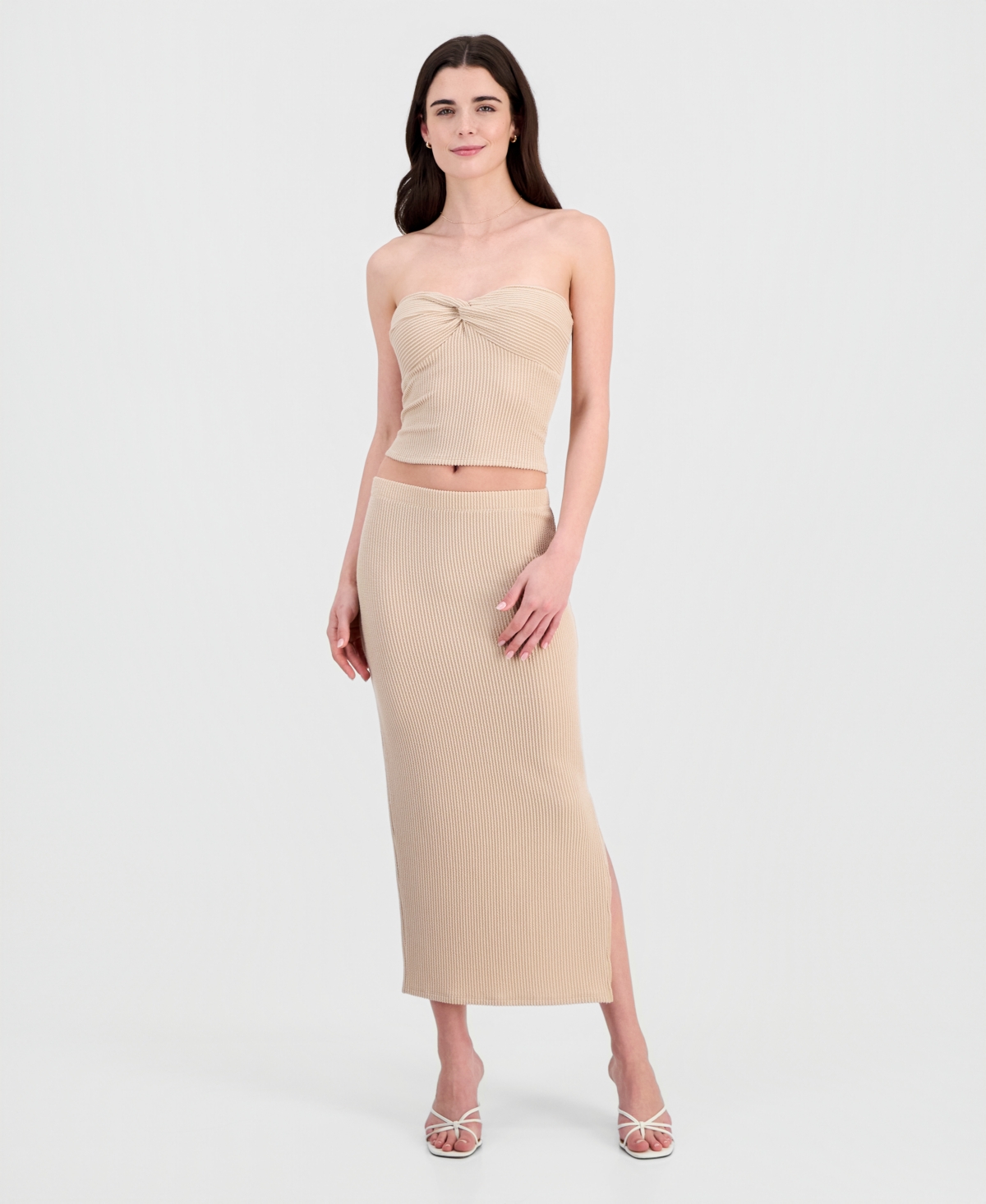 Click here for Madden Girl Juniors Textured Tube Top - Almond prices