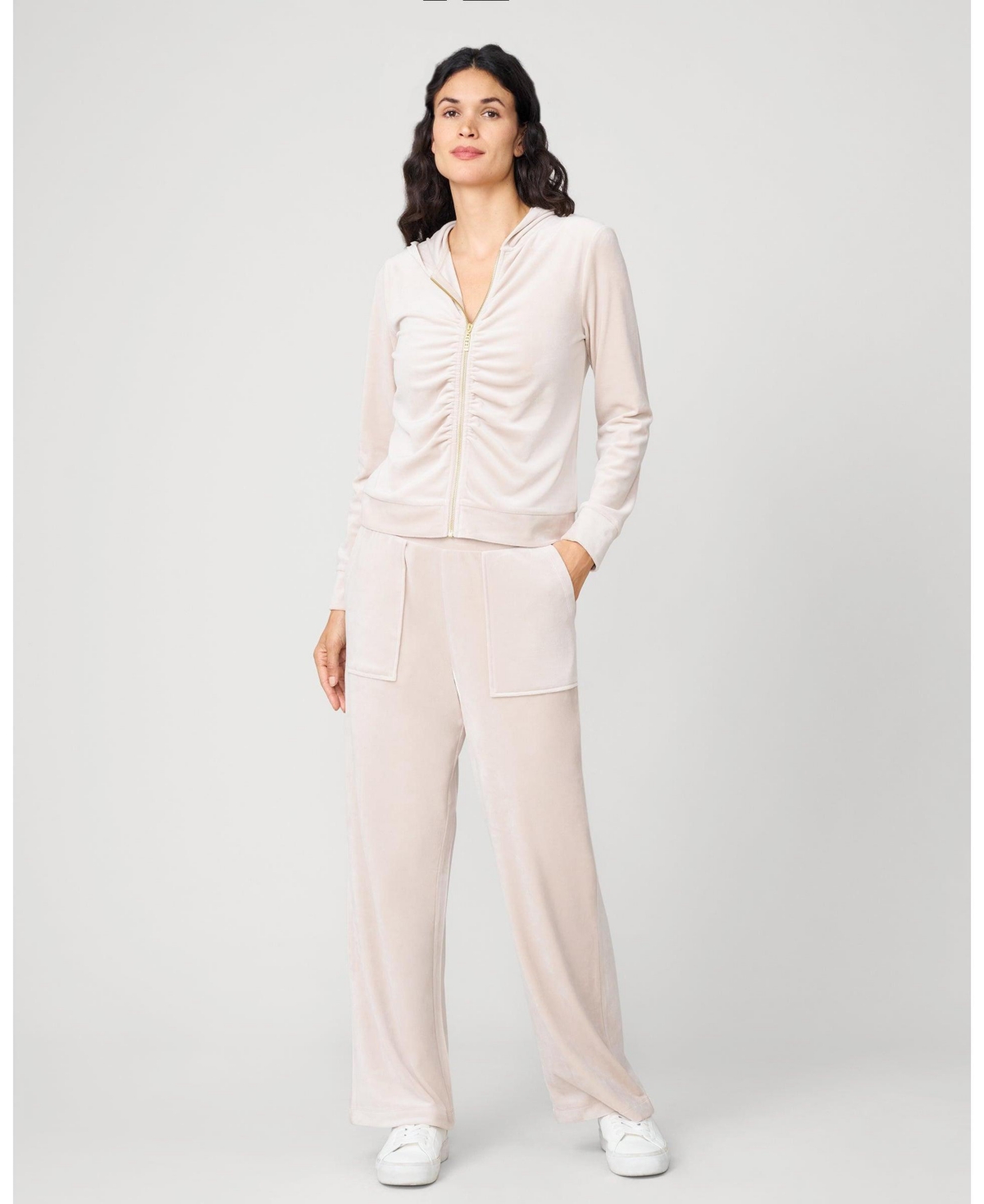 Click here for Cable & Gauge Womens Ruched Zip-Up Velour Set - Si... prices