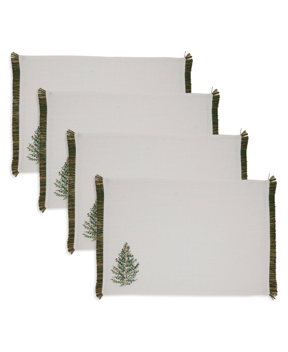 Click here for Saro Lifestyle Christmas Trees Placemat  Set of 4... prices