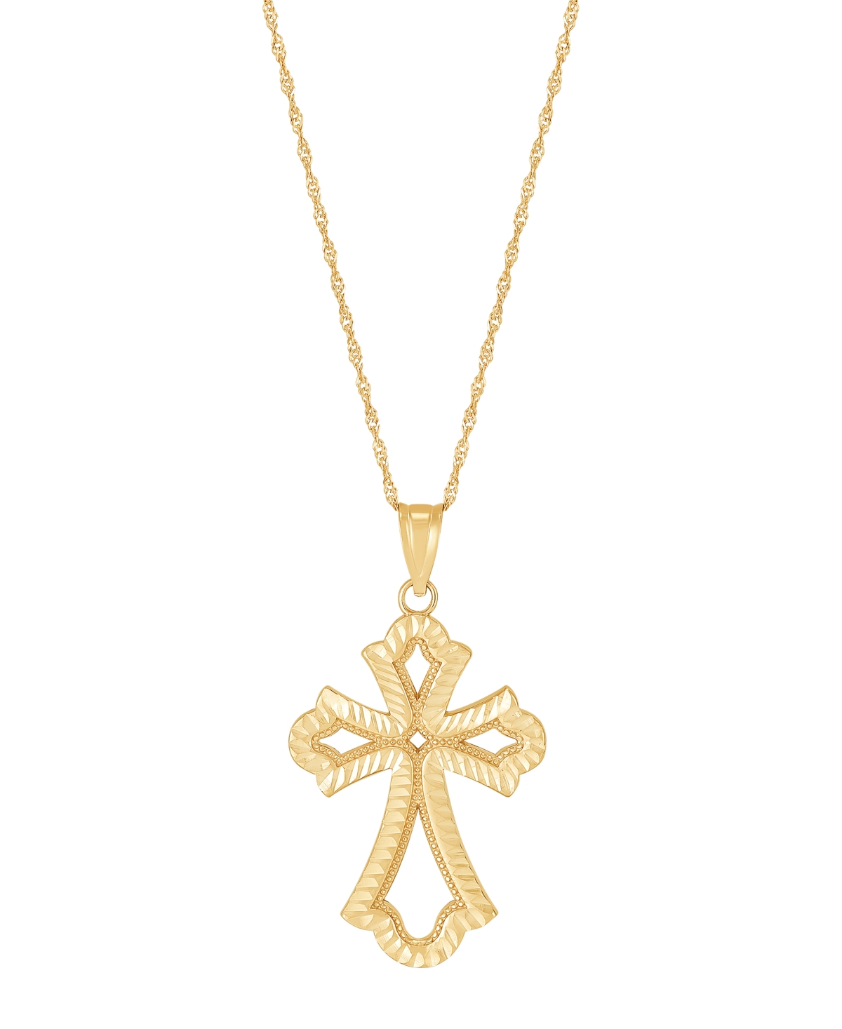 Click here for Macys Polished Cross Pendant Necklace in 10k Yello... prices