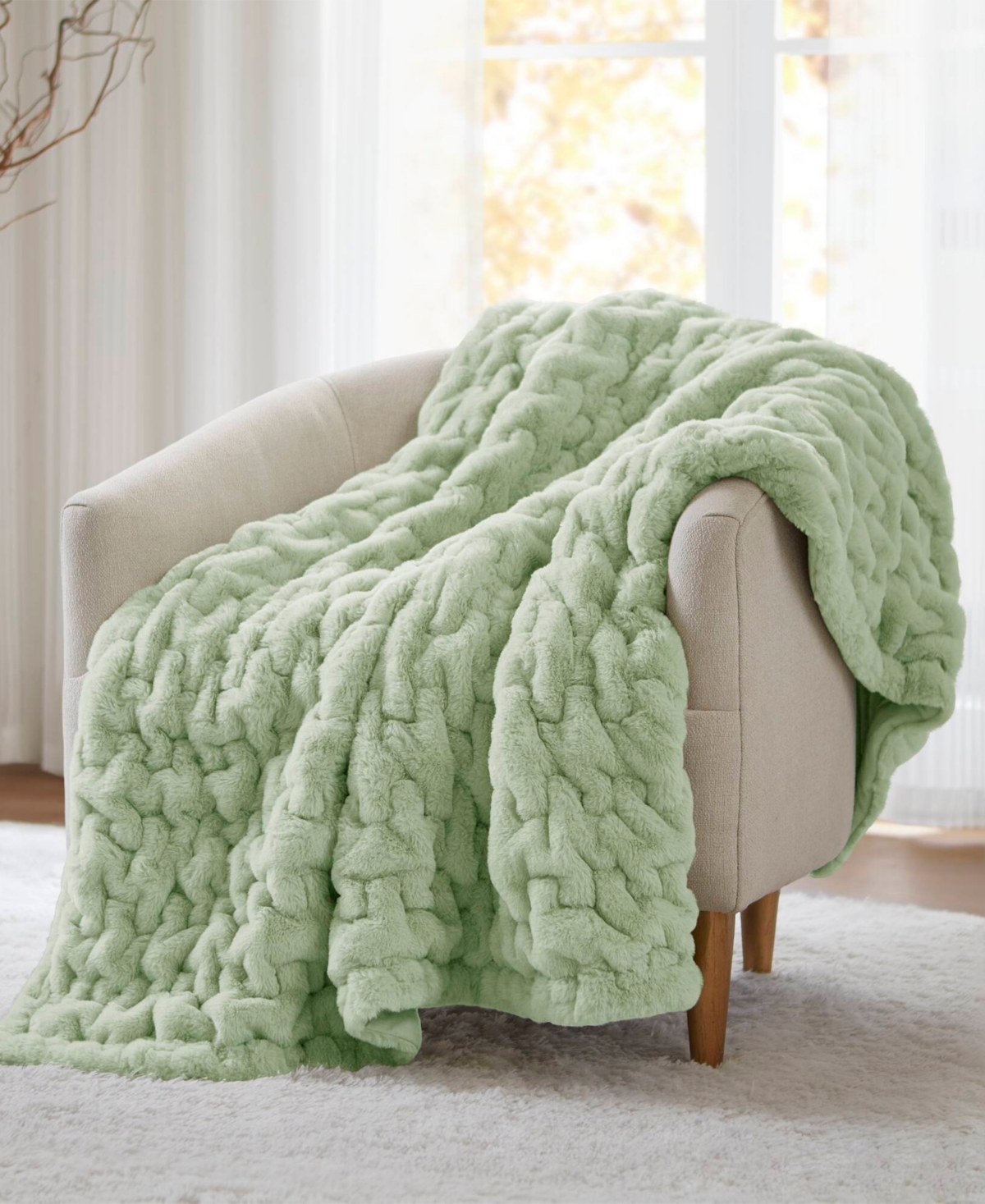 Click here for Madison Park Ruched Reversible Faux-Fur Throw  50... prices