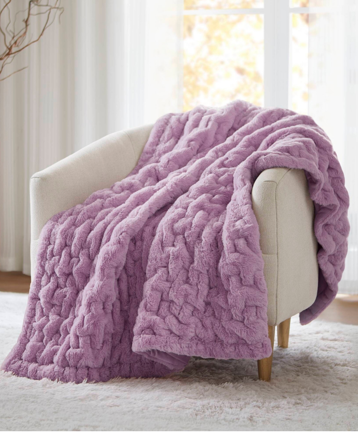Click here for Madison Park Ruched Reversible Faux-Fur Throw  50... prices