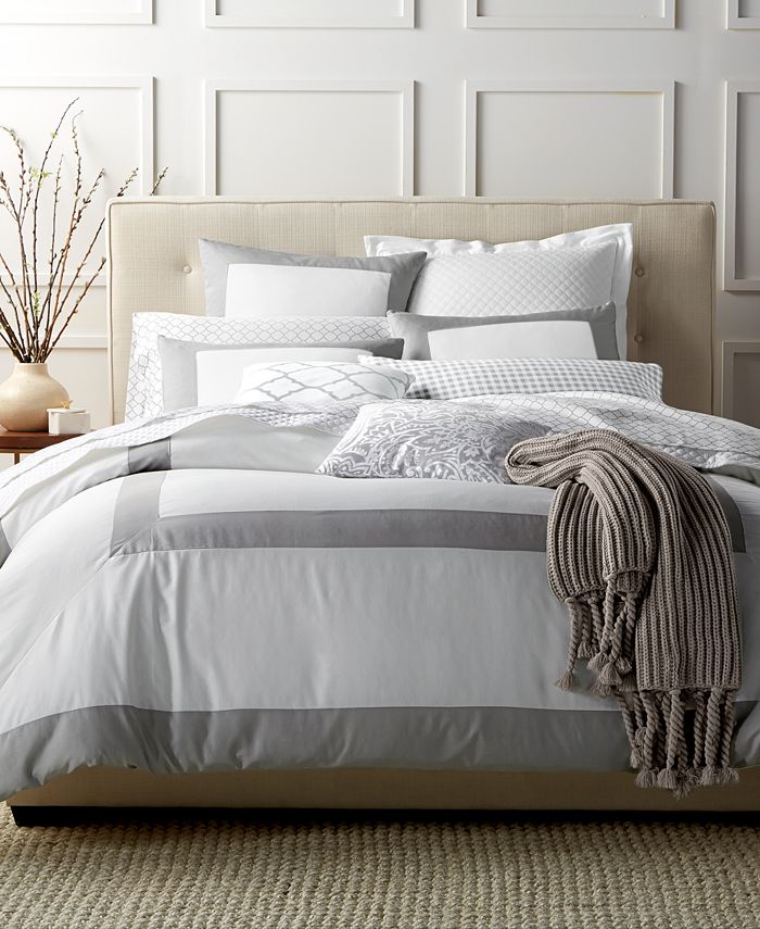 Charter Club Colorblock King Duvet Cover Set, Created for Macy's - Macy's