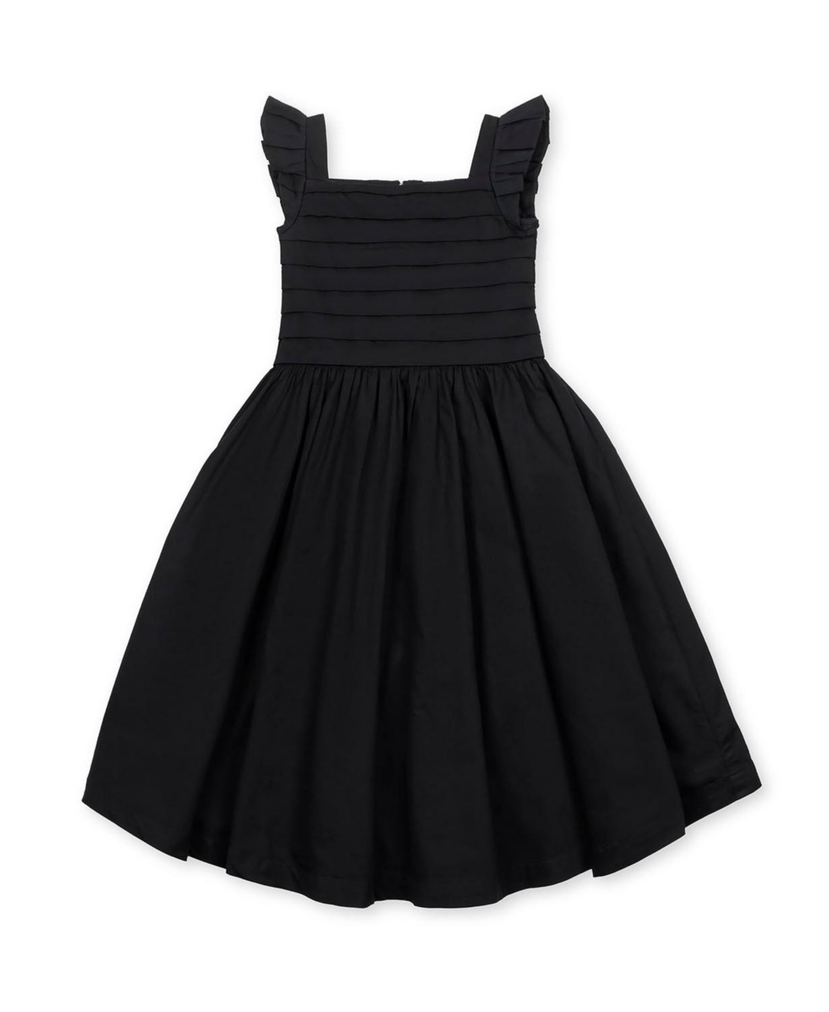 Hope & Henry Toddler Girls Organic Pleated Bodice Sateen Party Dress - Black sateen