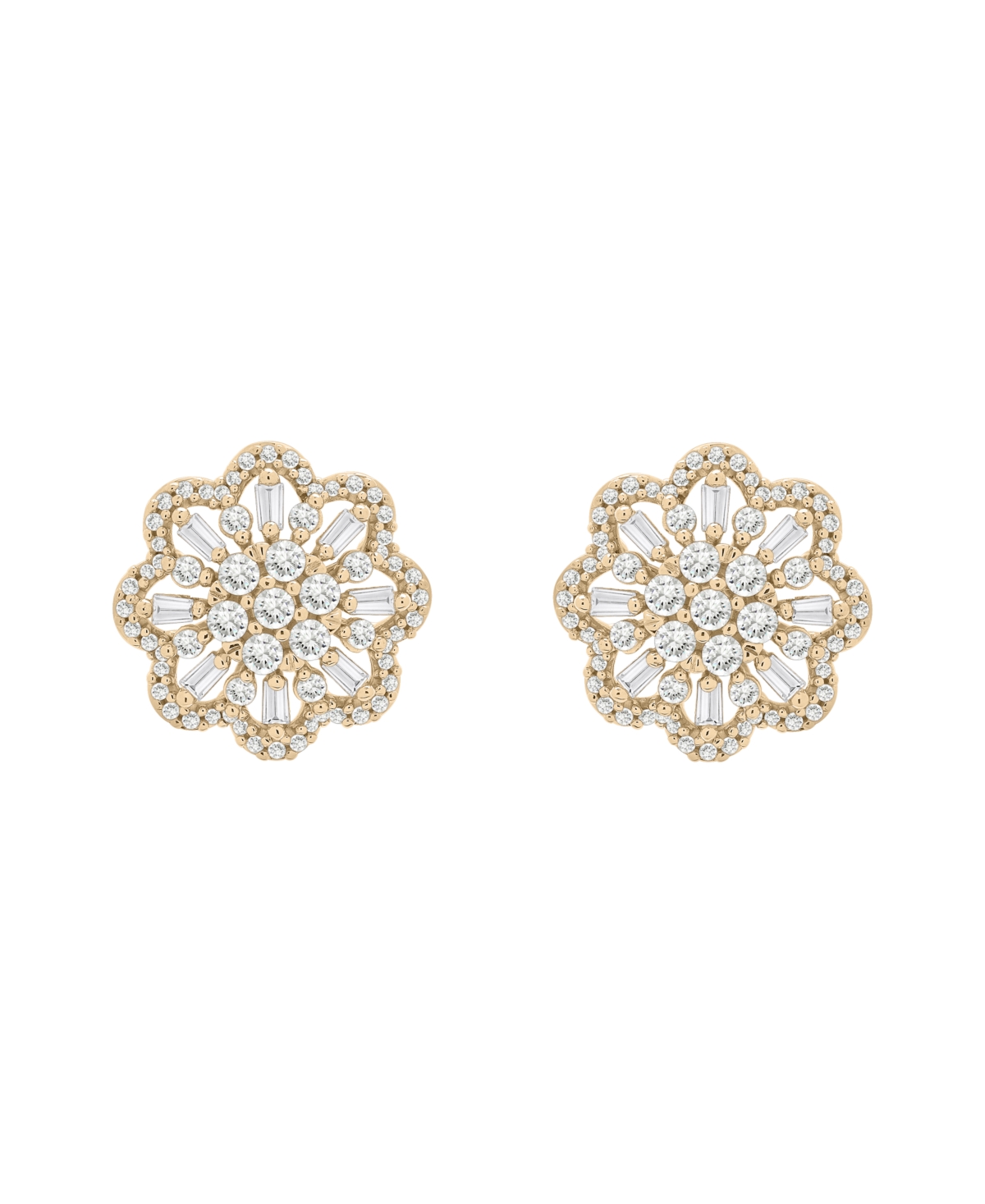 Click here for Wrapped in Love Diamond Round & Baguette Flower St... prices