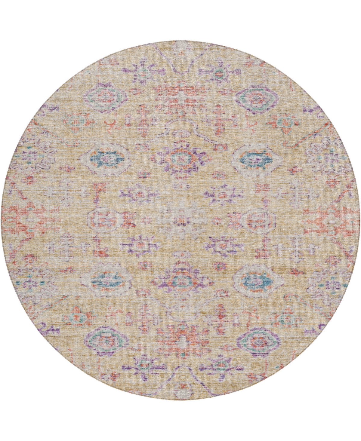 Click here for Dalyn Solace SL10 8x8 Round Area Rug - Peach  Blue prices
