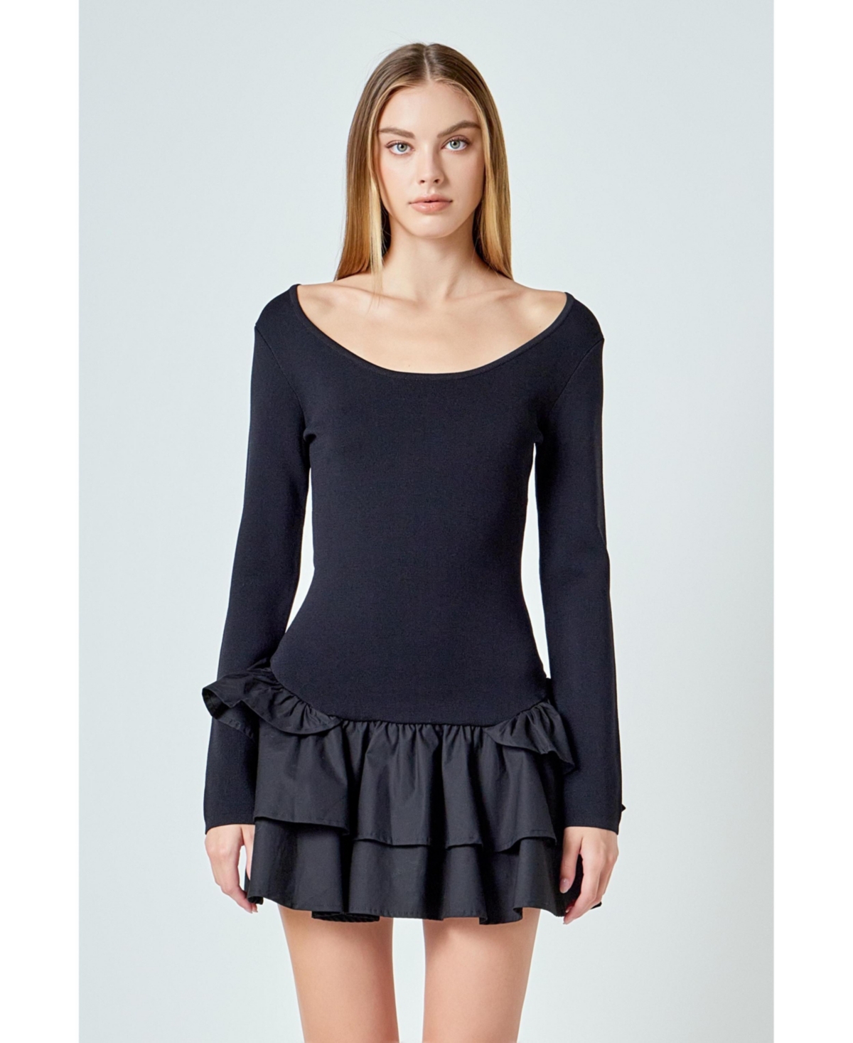 Click here for endless rose Womens Combo Mixed Tiered Mini Dress... prices