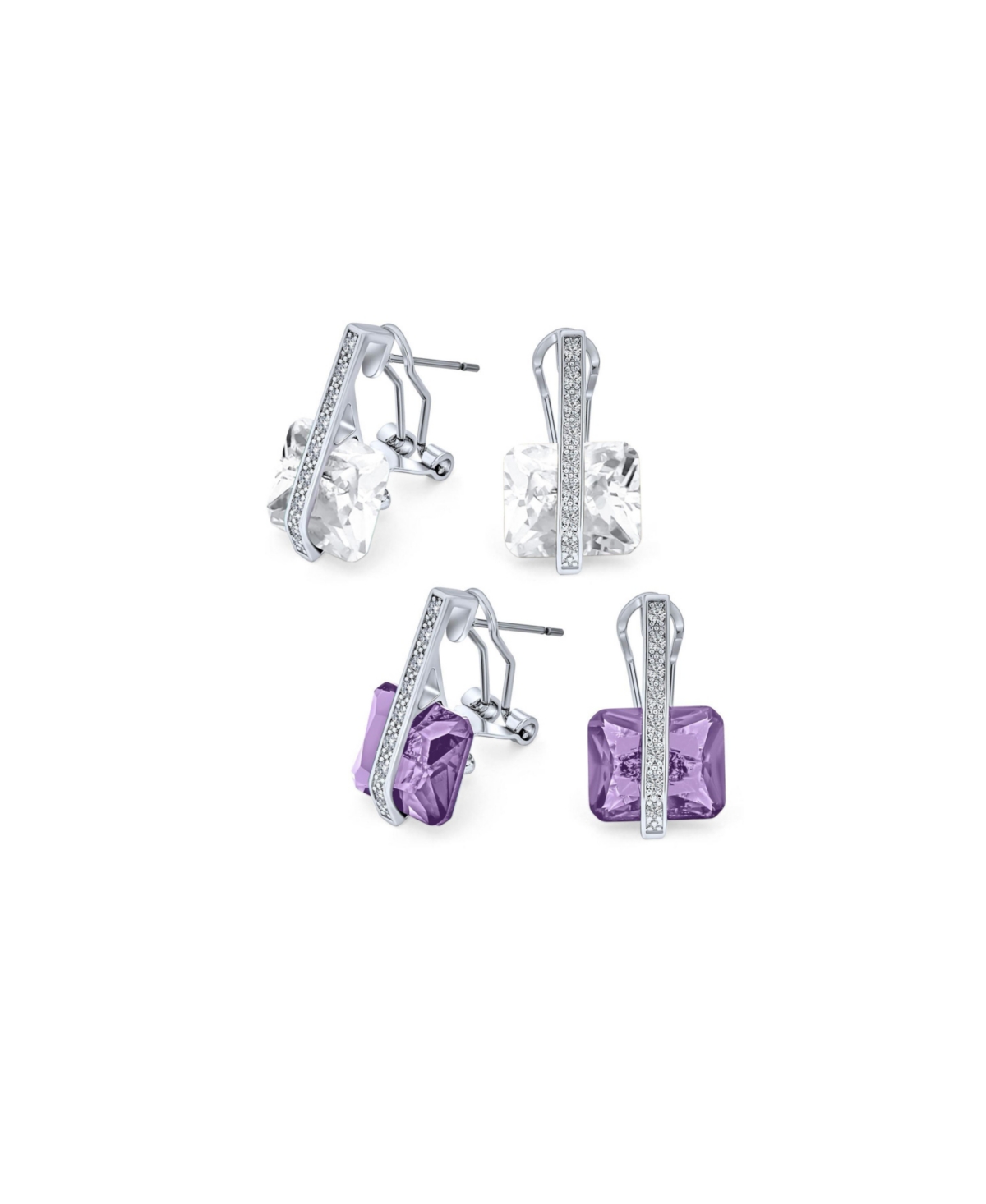 Click here for Bling Jewelry Set of 2 Art Deco Multicolor Square... prices