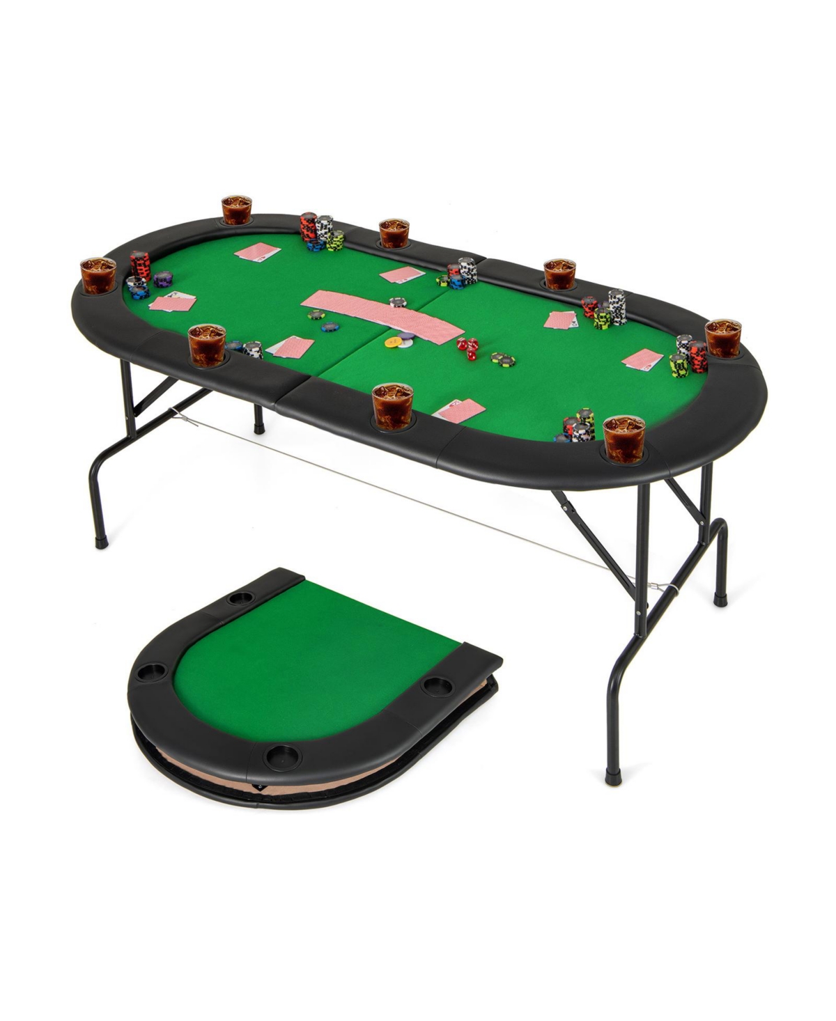 Click here for Sugift Foldable Poker Table with 8 Cup Holders and... prices