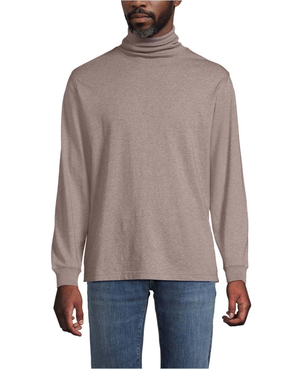 Click here for Lands End Mens Super-t Turtleneck - Light bark hea... prices