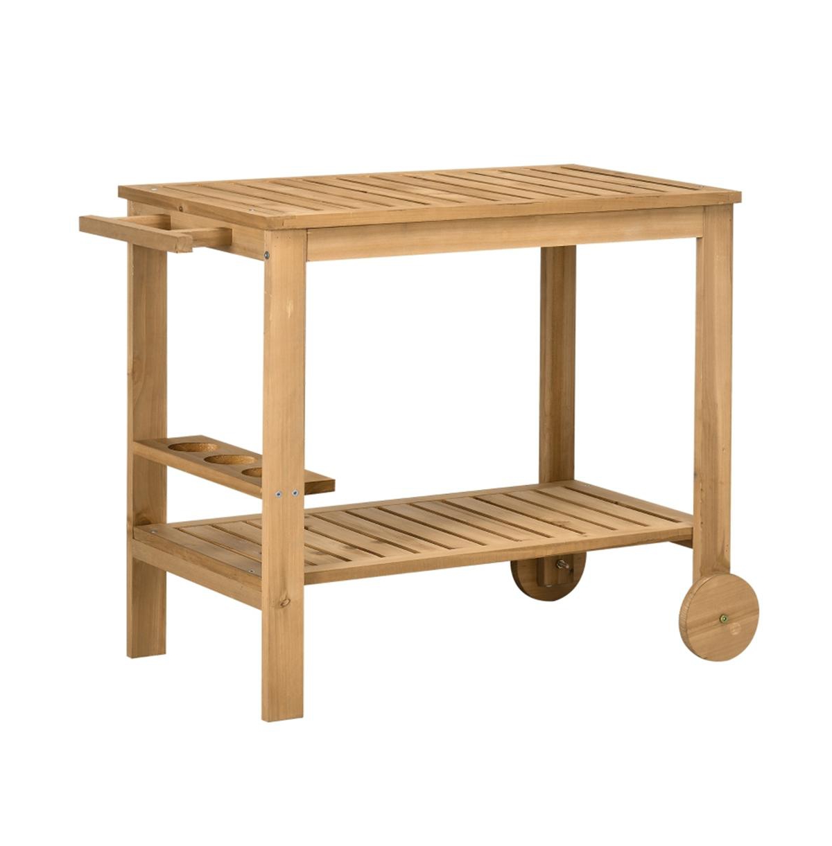 Click here for Slickblue Fir Wood Side Shelves and Storage Rollin... prices