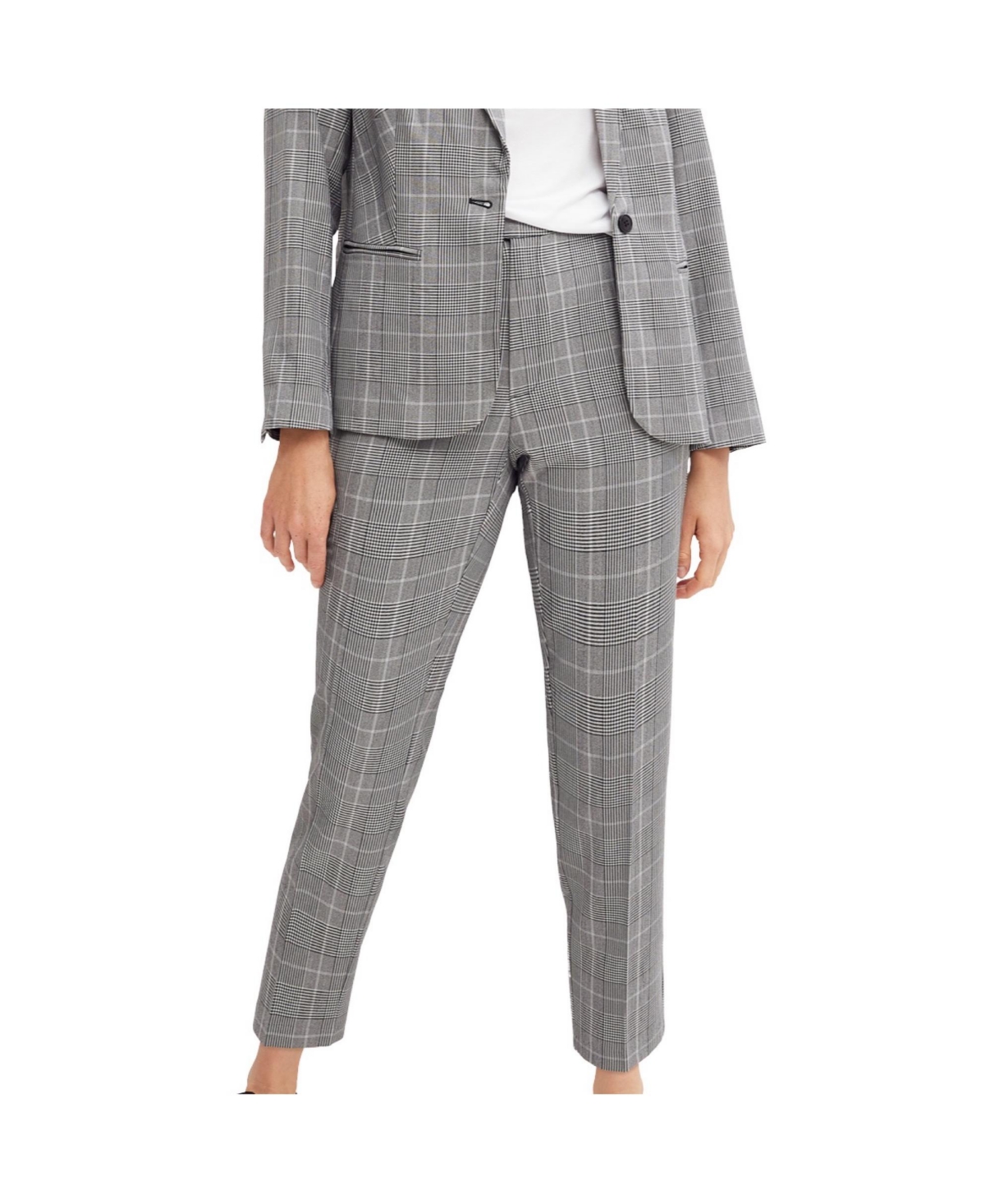 Click here for ellos Womens Everyday Slim Pants - Black white pla... prices